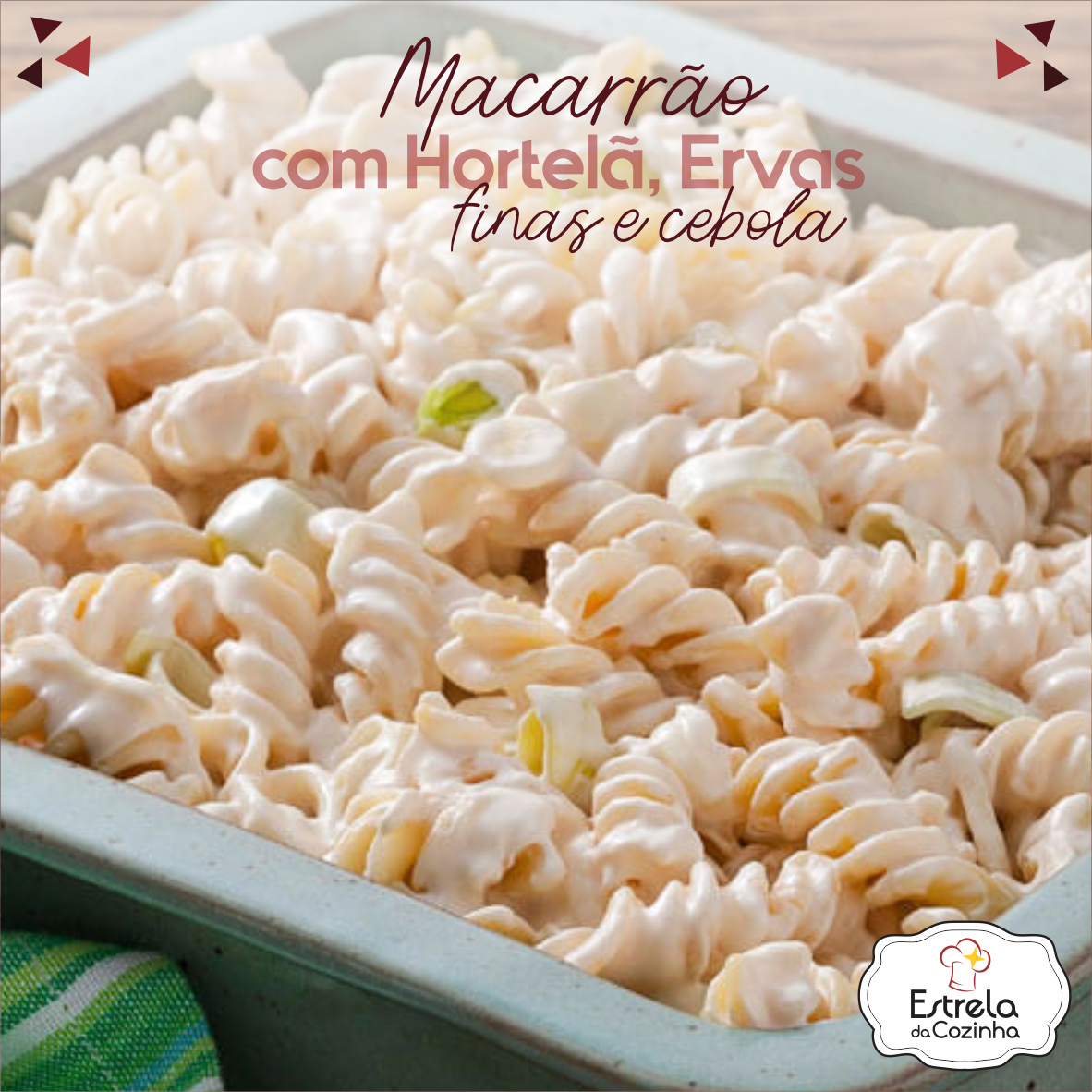 Receita de Macarrão com Hortelã, Ervas Finas e Cebola.